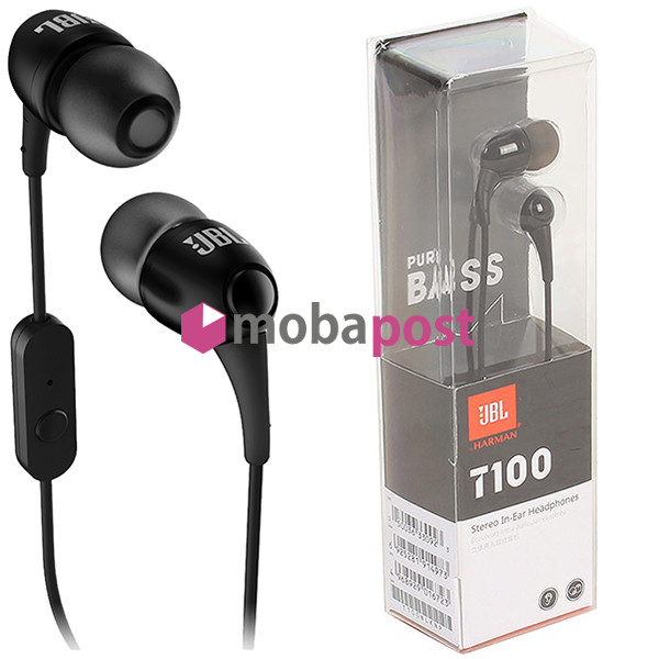 Купить Гарнитура JBL T100 (вакуумные) Черная - Ориг от 981 руб ...